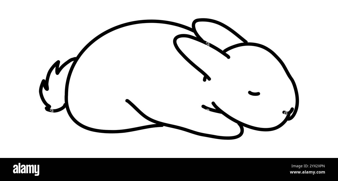 Cartoon rabbit. Simple doodle hand drawn bunny. Vector sketch Stock ...
