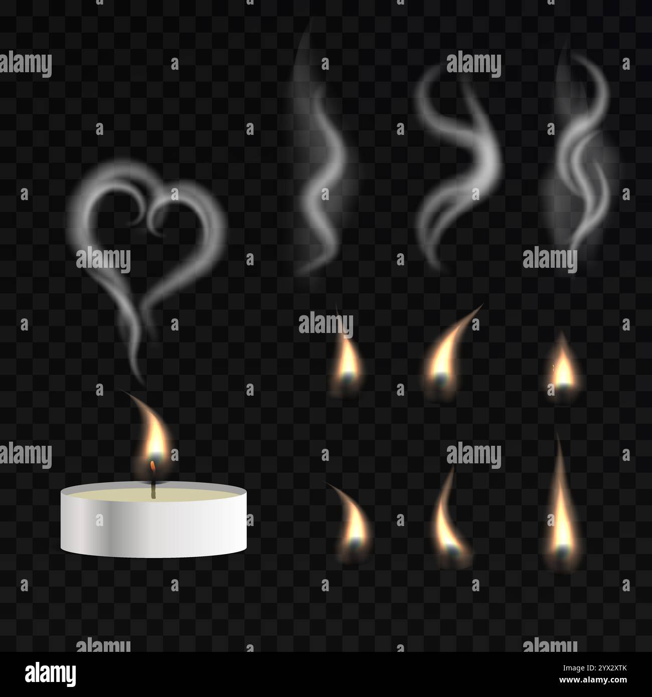 Candle Flames and Smoke, Ideal for Romantic, Spiritual, and Design ...