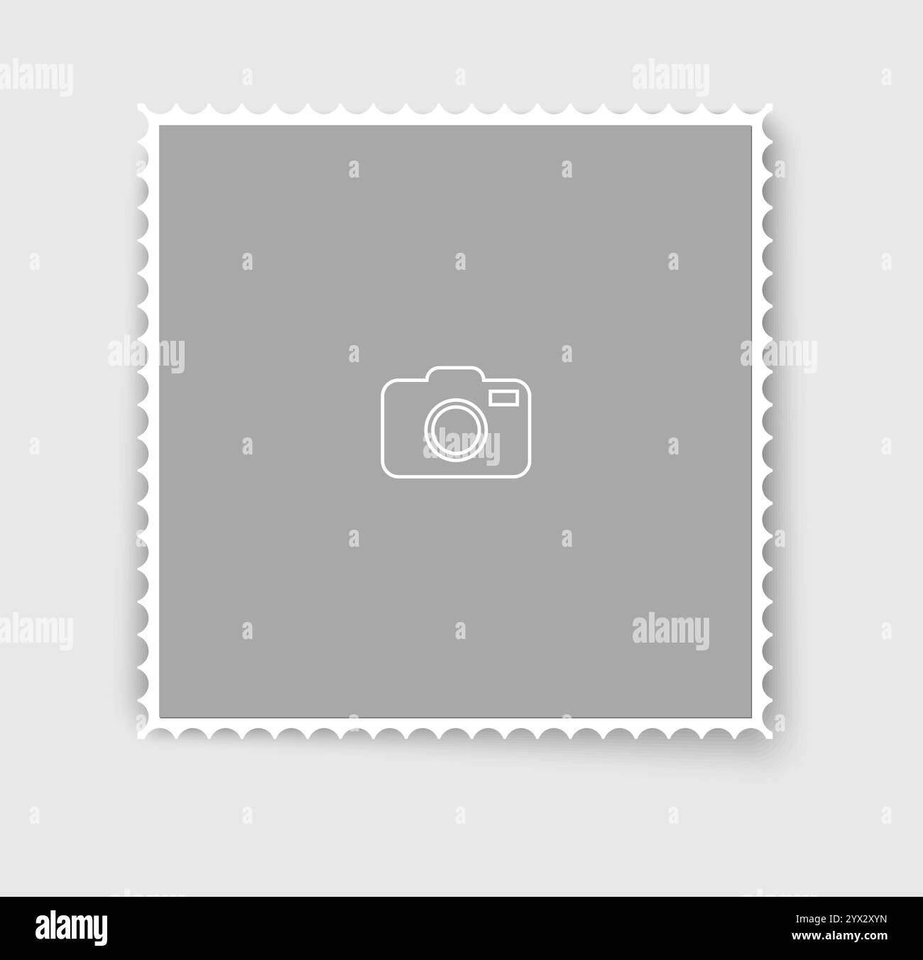 Postage stamp frame. Empty border template for postcards and letters. Blank rectangle and square ...