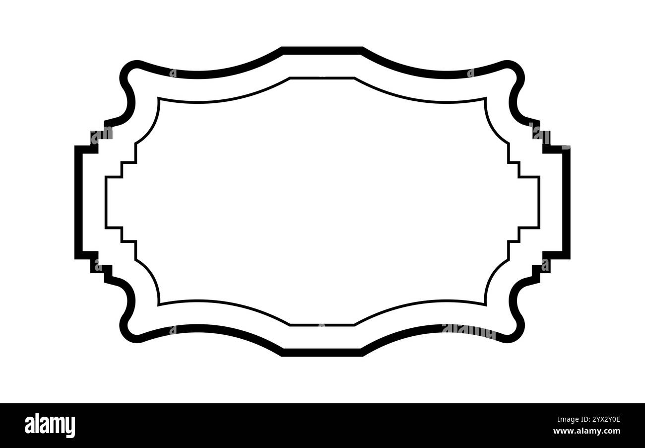 Outline vintage labels. Vignette blank label set. Vector banners Stock ...