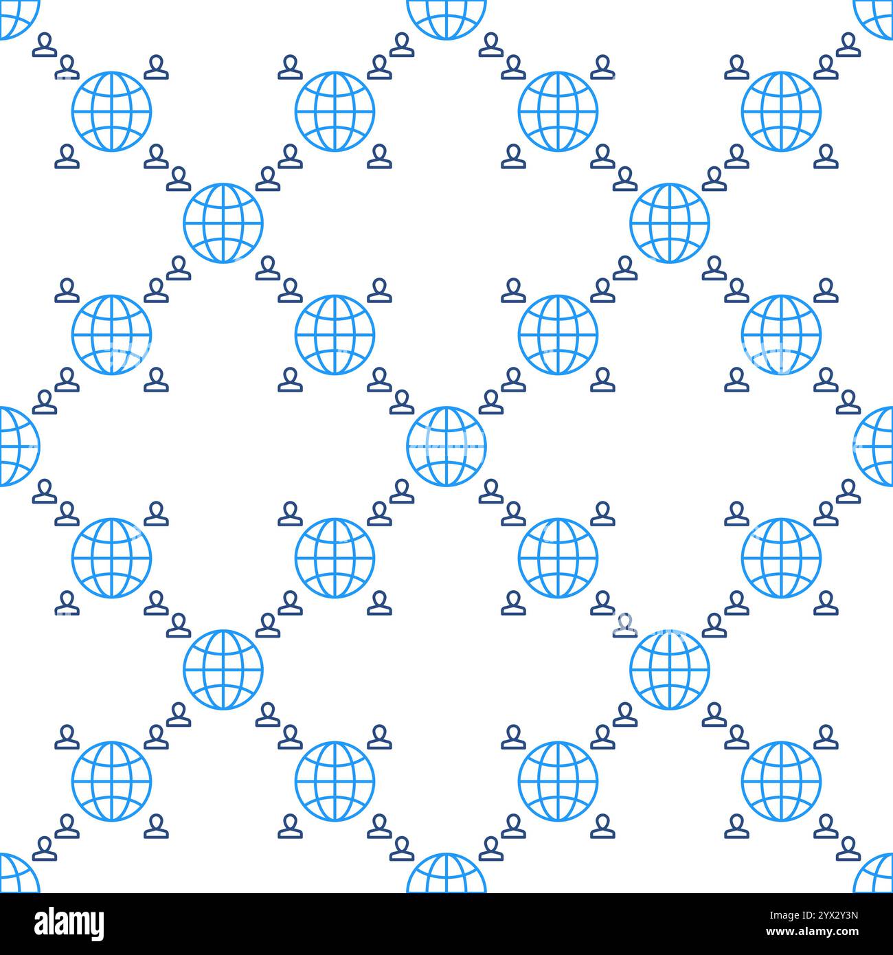 People around Earth Globe Hemisphere vector concept thin line seamless pattern Stock Vector ...