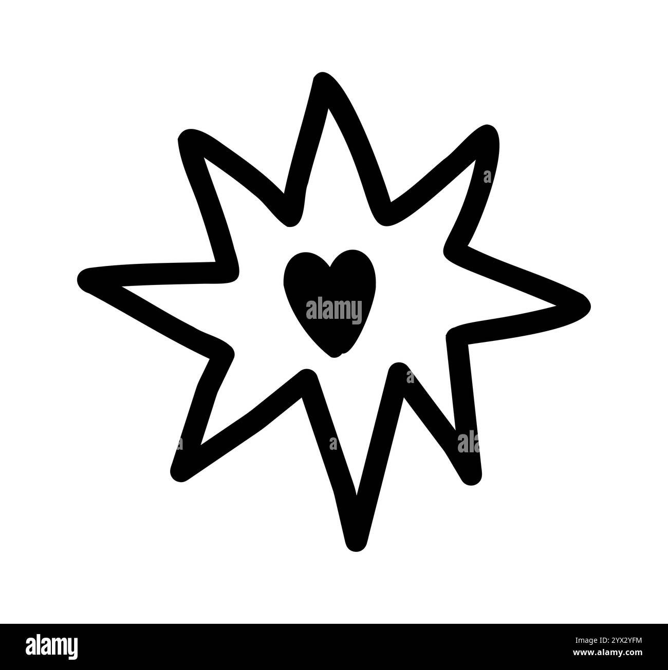 Simple hand drawn star. Doodle stars shape elements Stock Vector Image ...