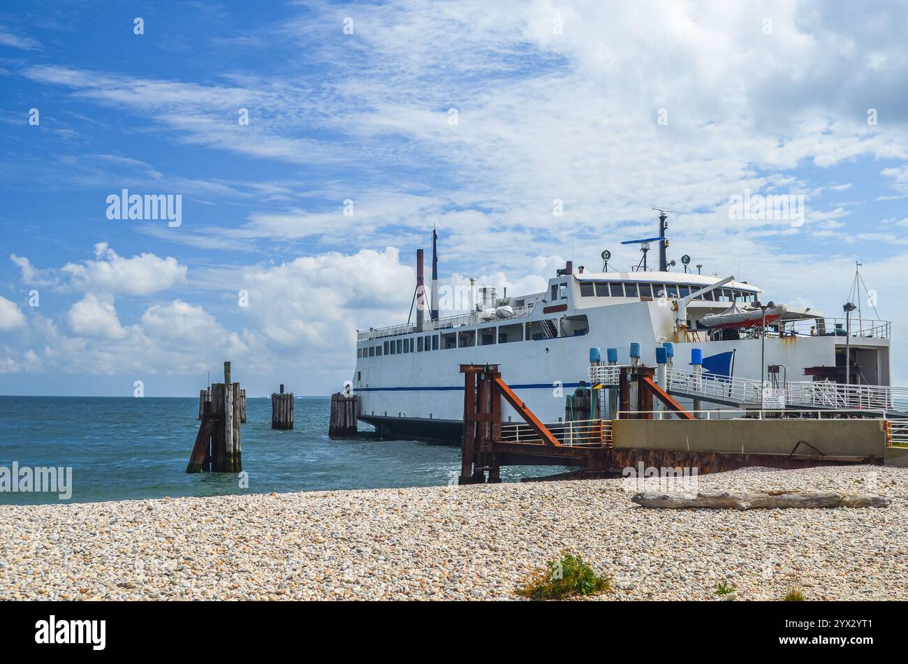 Ferry in dock at Orient Point, Long Island, New York, USA Stock Photo ...