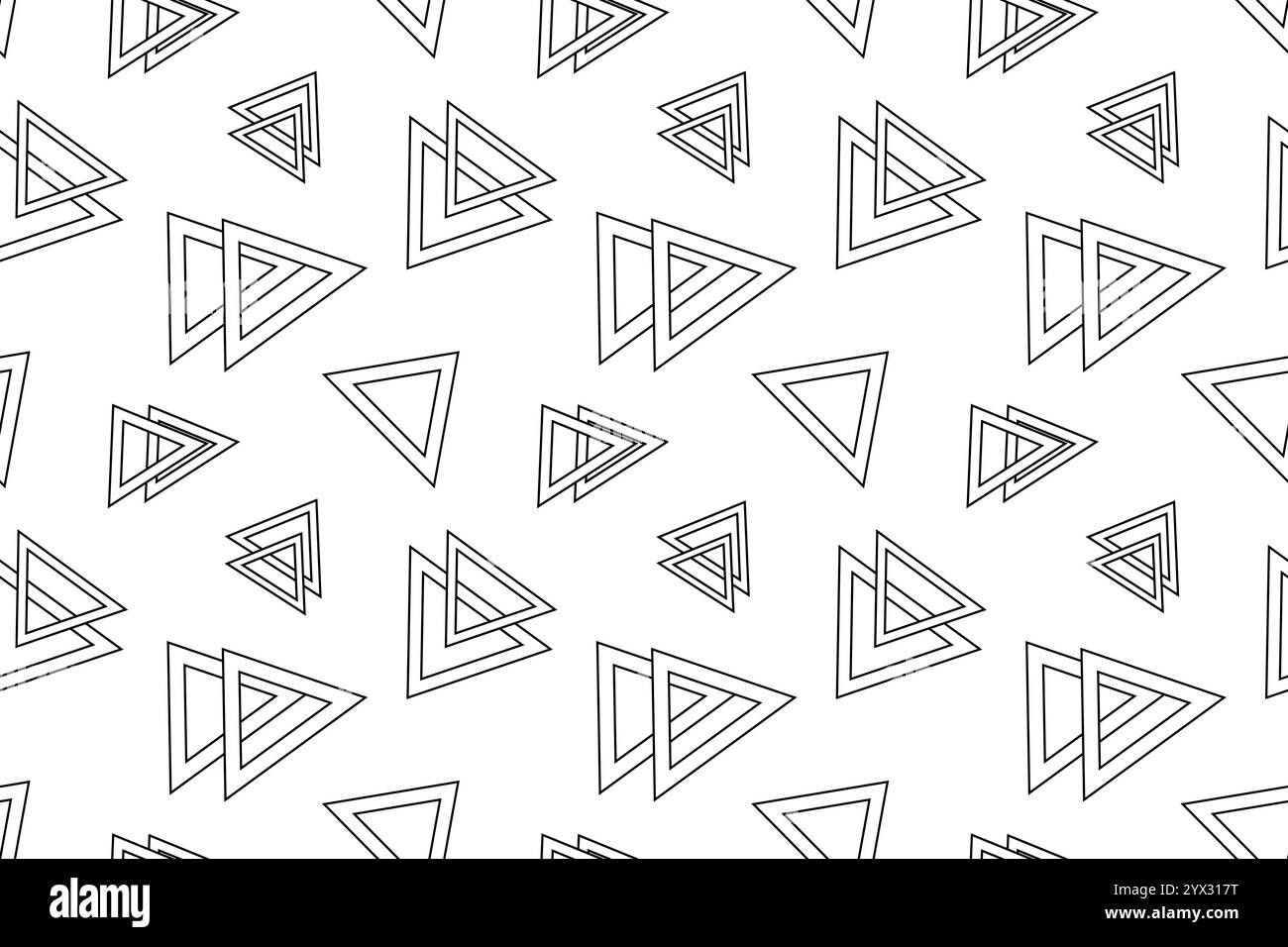Seamless pattern of overlapping hollow triangles in a modern geometric ...