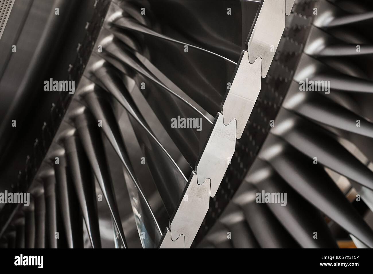 Shaft and blades of a powerful steam turbine. Elements for fastening ...