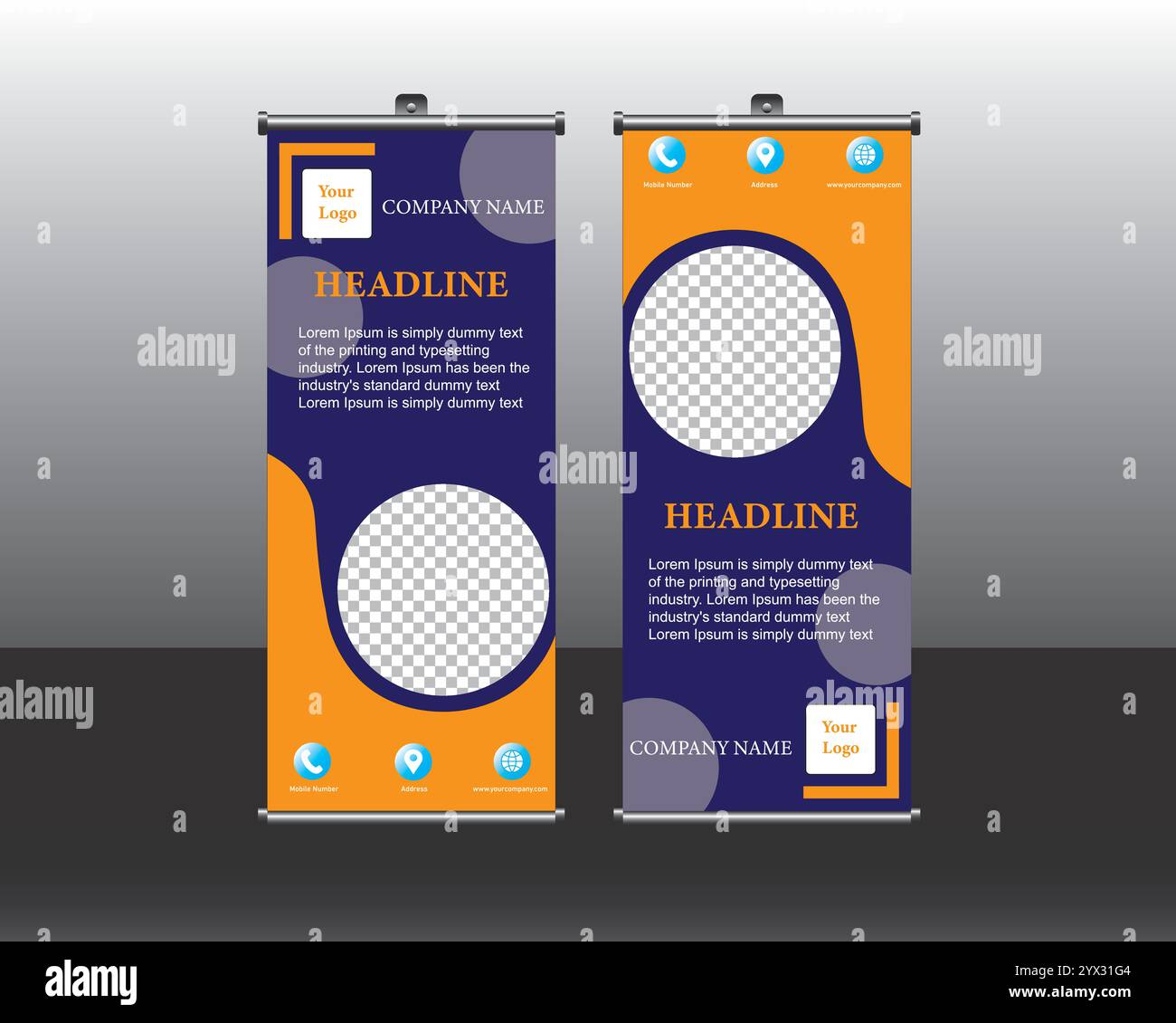 Roll up banner stand design template, modern roll up banner, vector ...