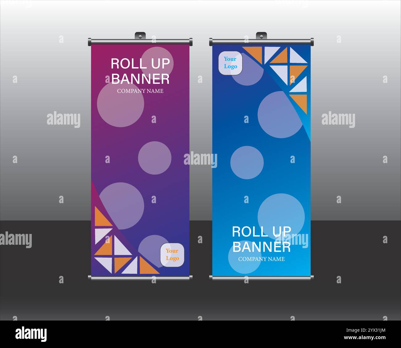 Roll up banner design, Ball background, vertical template design, pull ...