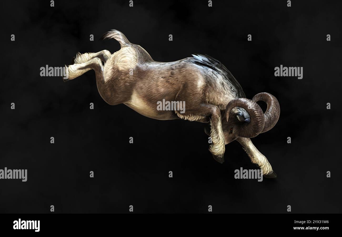 3d Illustration of Majestic Goat Striking a Powerful Pose Stock Photo ...