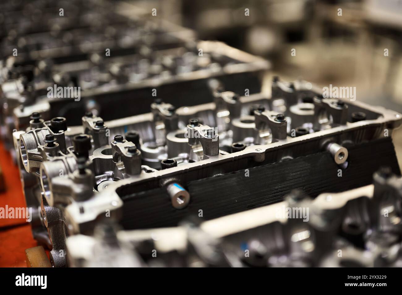 Cylinder heads of automobile engine ready for installation Stock Photo ...