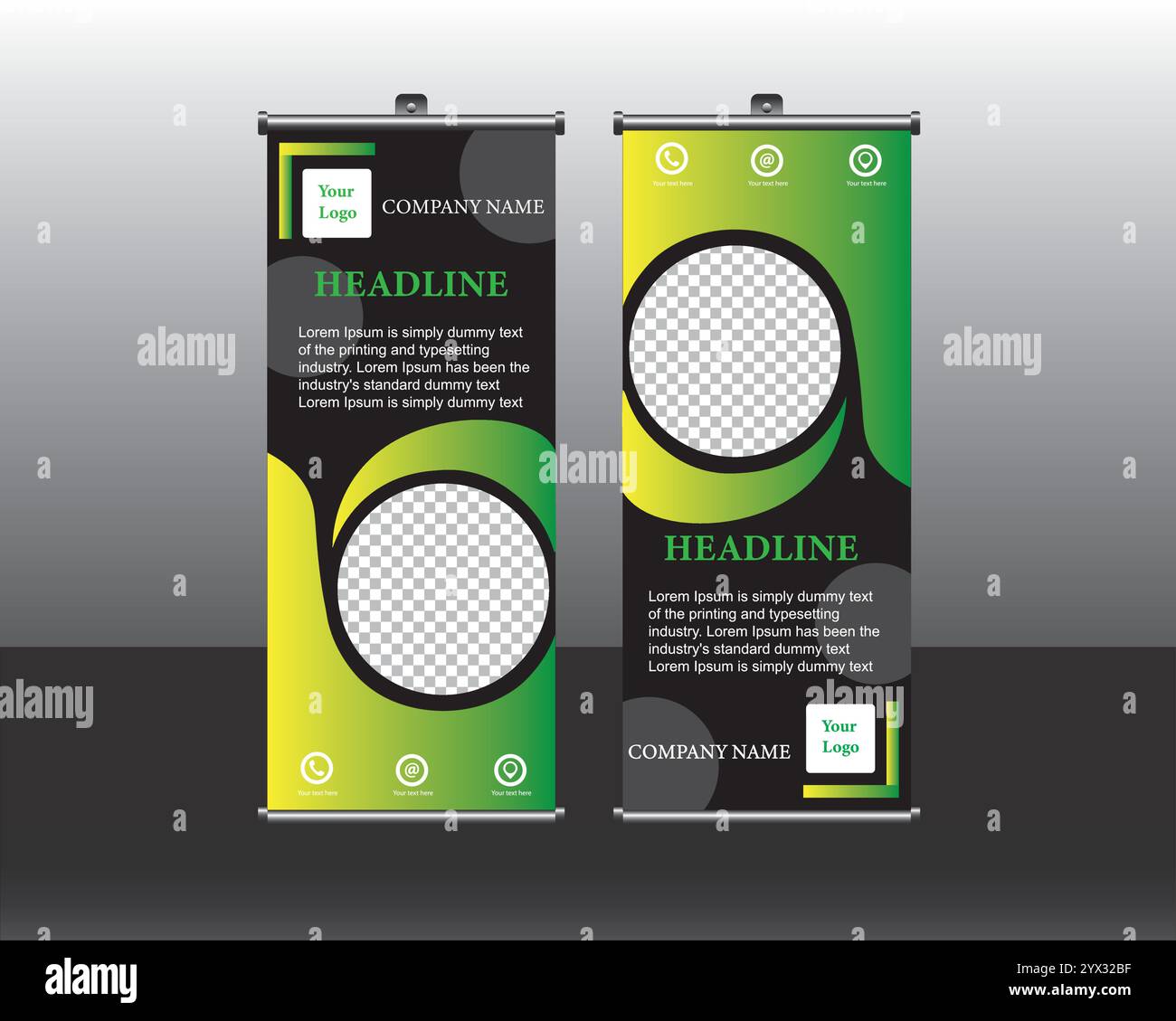 Roll up brochure flyer banner design template vector, abstract ...