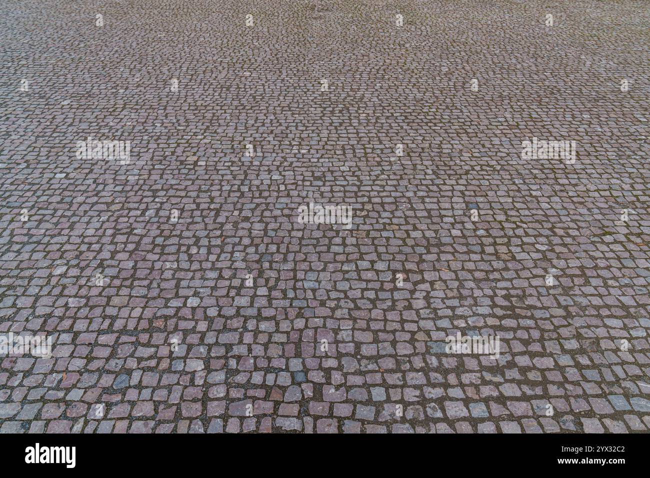 Small paving stones arranged on a large square create a grand ...
