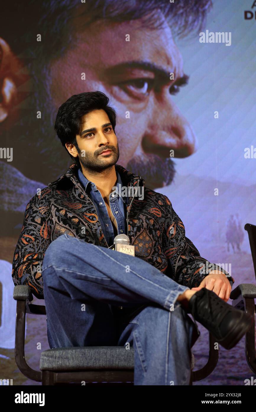 Bollywood actor Aaman Devgan attends a press conference to promote his ...