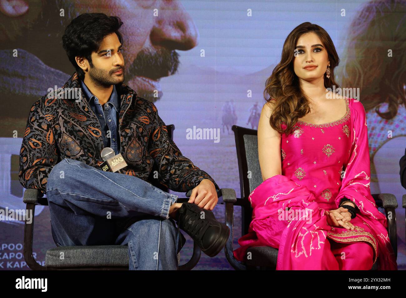 Bollywood actors Aaman Devgan and Rasha Thadani attend a press ...