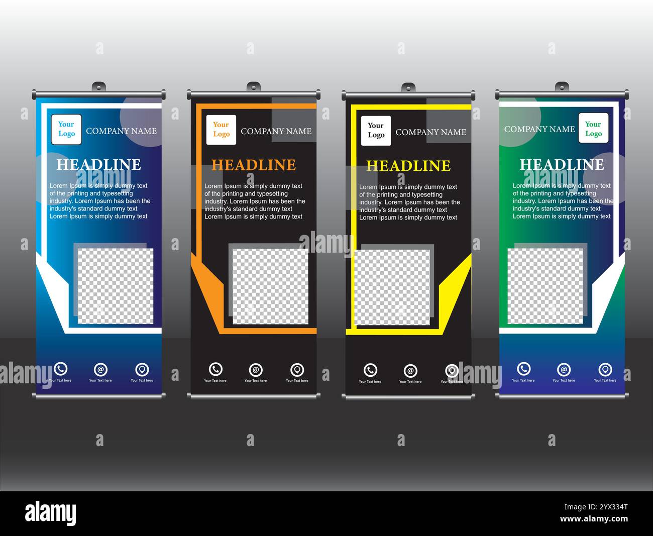 Roll up banner stand design template, modern roll up banner, vector ...