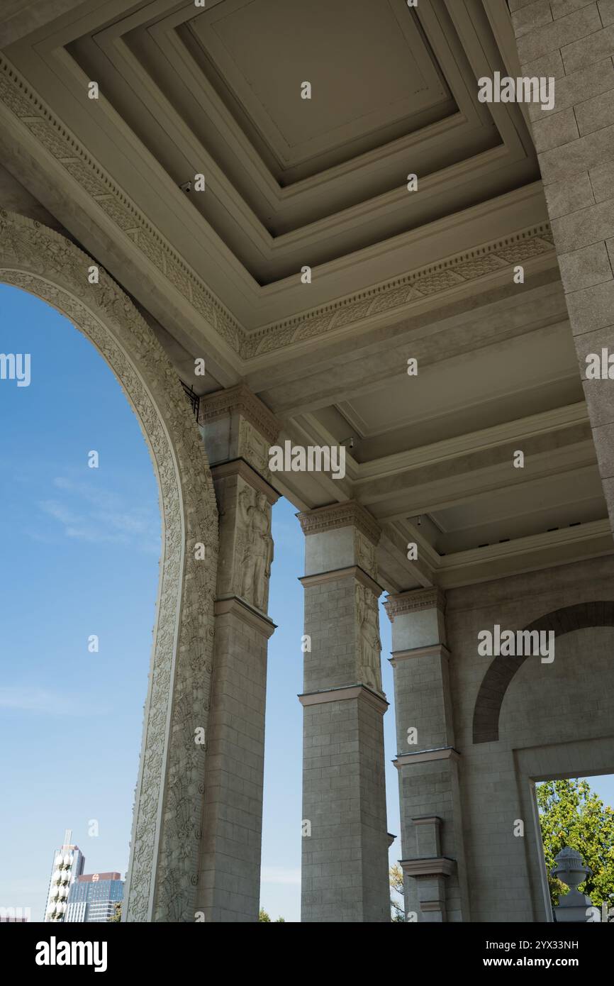 Main entrance arch VDNH. Building with columns. Massive columns Stock ...