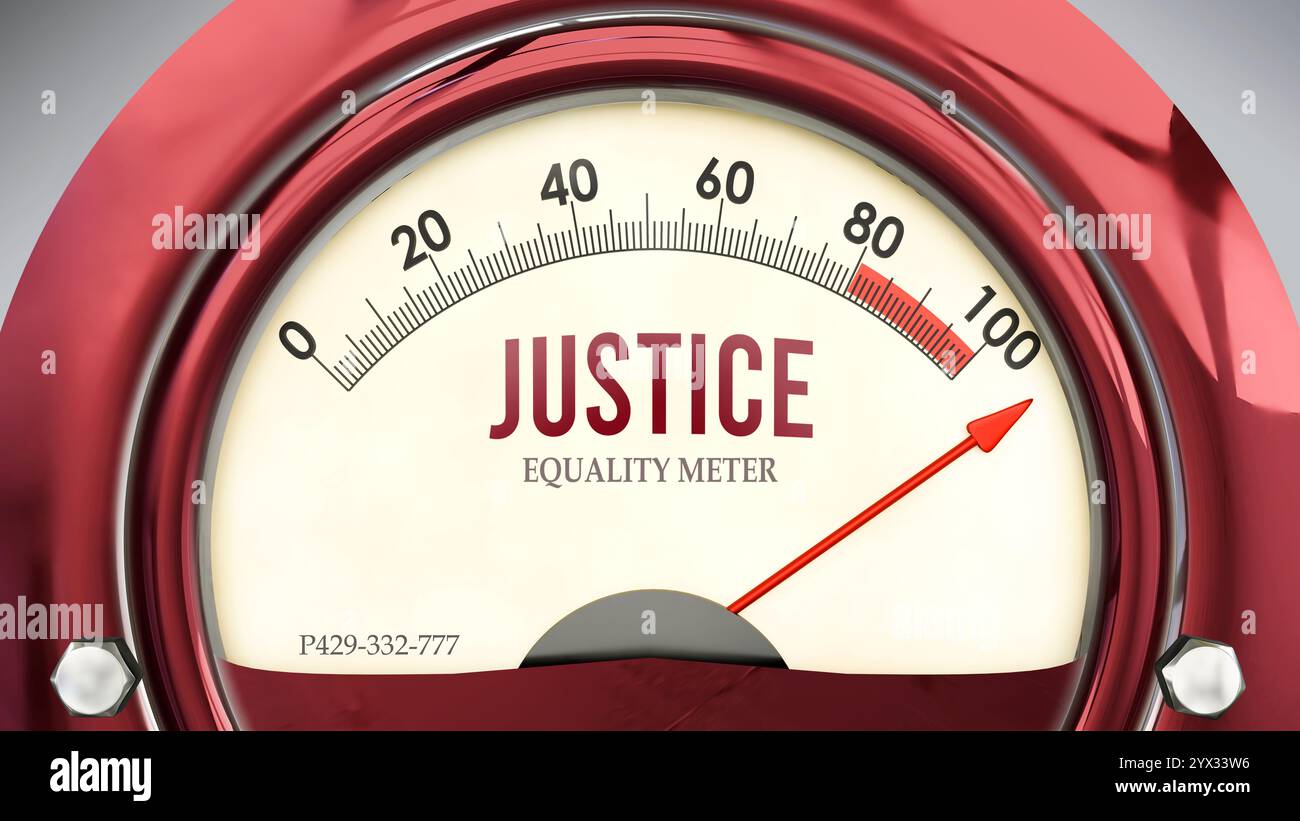 Justice and equality meter that is hitting a full scale hi-res stock ...