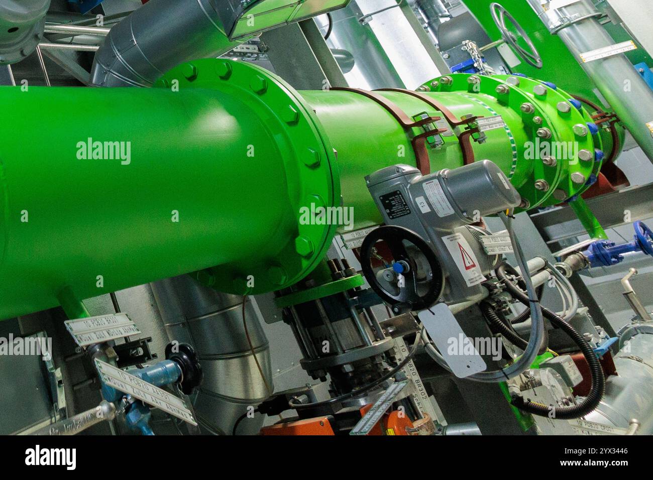 Berlin, Germany. 12th Dec, 2024. Pipe system in a heat pump system of ...