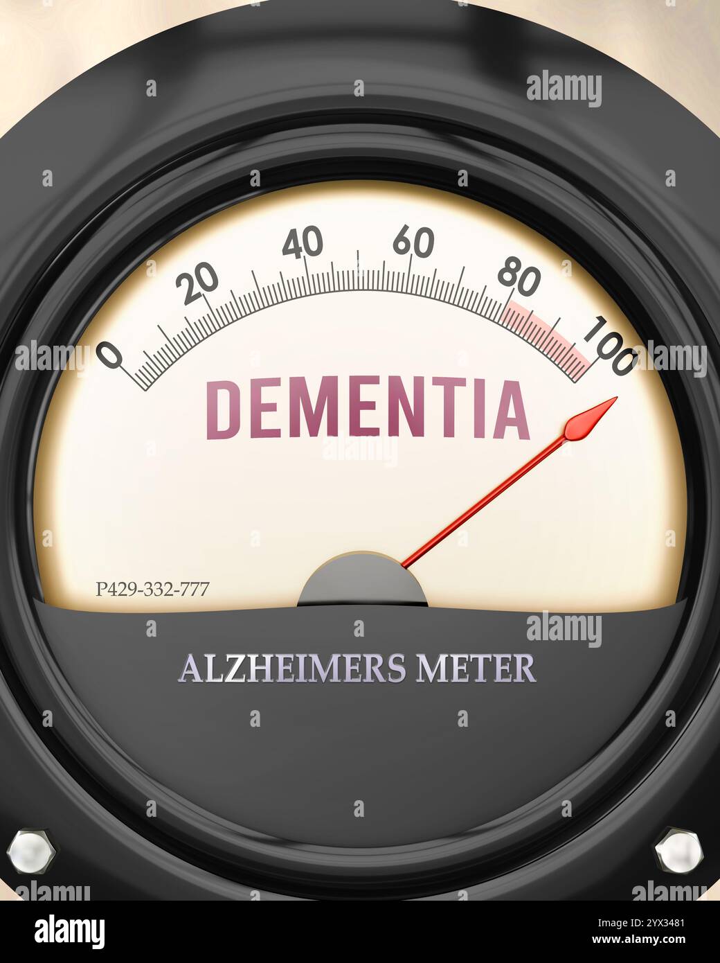 Dementia and alzheimers meter that is hitting a full scale hi-res stock ...