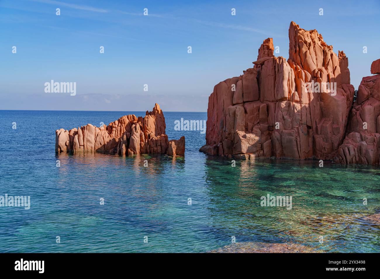 Rocky seaside with beautiful water color and amazing rock colors Stock ...