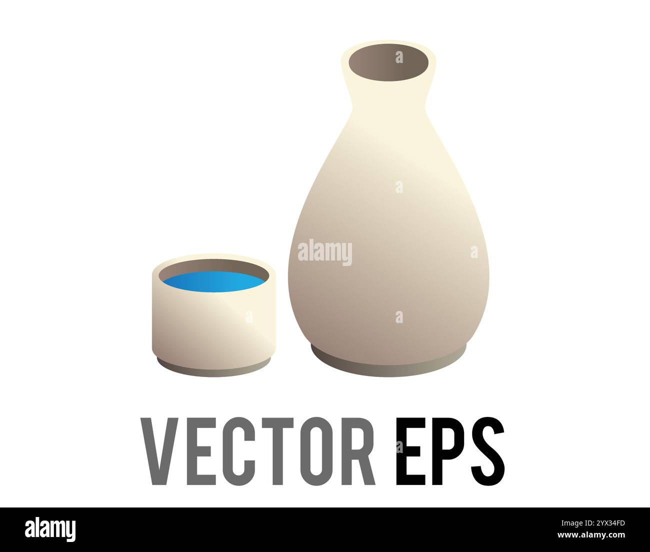 Japanese traditional alcoholic drink sake cup and bottle set Stock ...