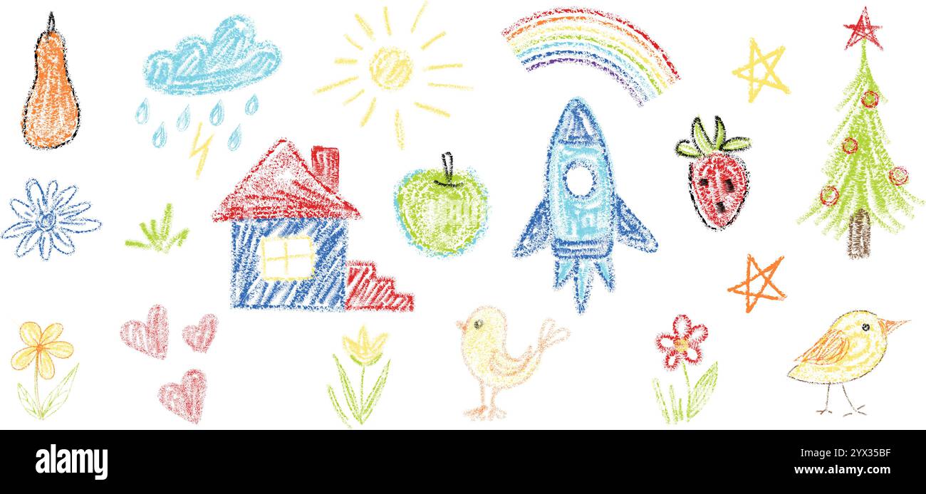 Crayon christmas tree vector hi-res stock photography and images - Alamy