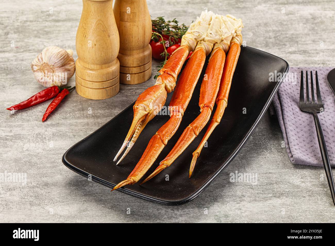 Delicous luxury boiled crab claw legs Stock Photo - Alamy