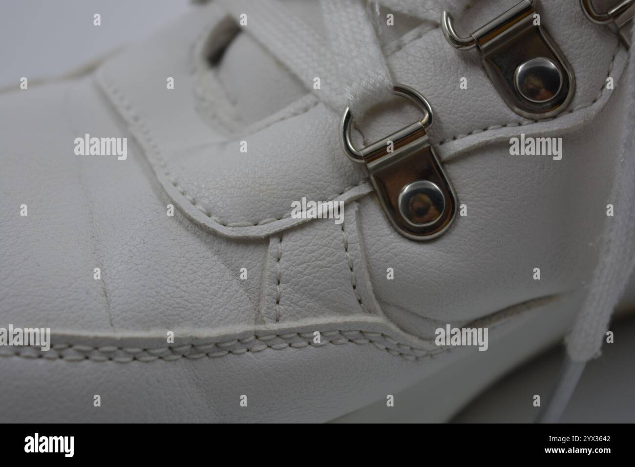 Old washed, worn women's shoes. Shabby shoes with stains and cracks ...