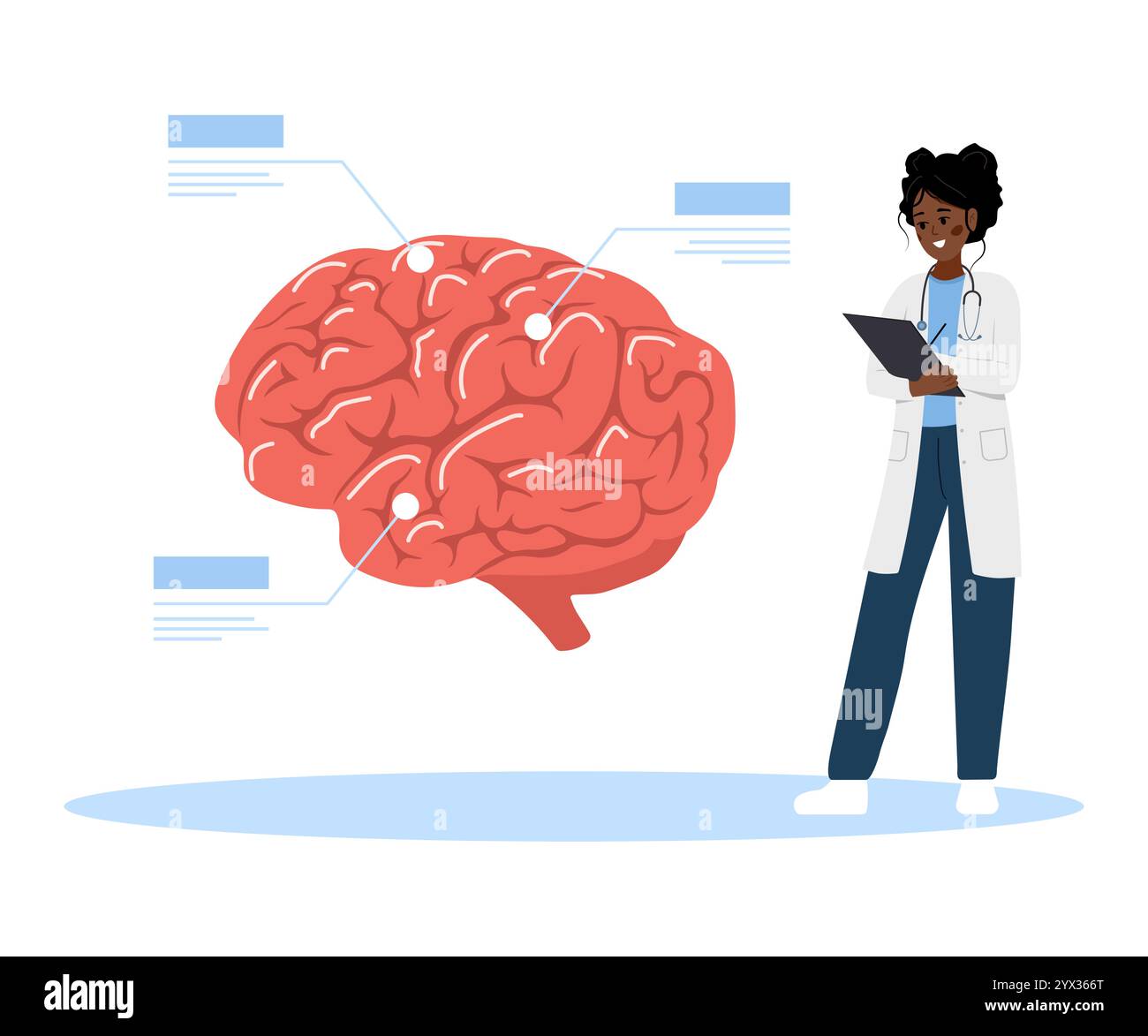 Neurosurgeon concept. African Female doctor study brain diseases ...