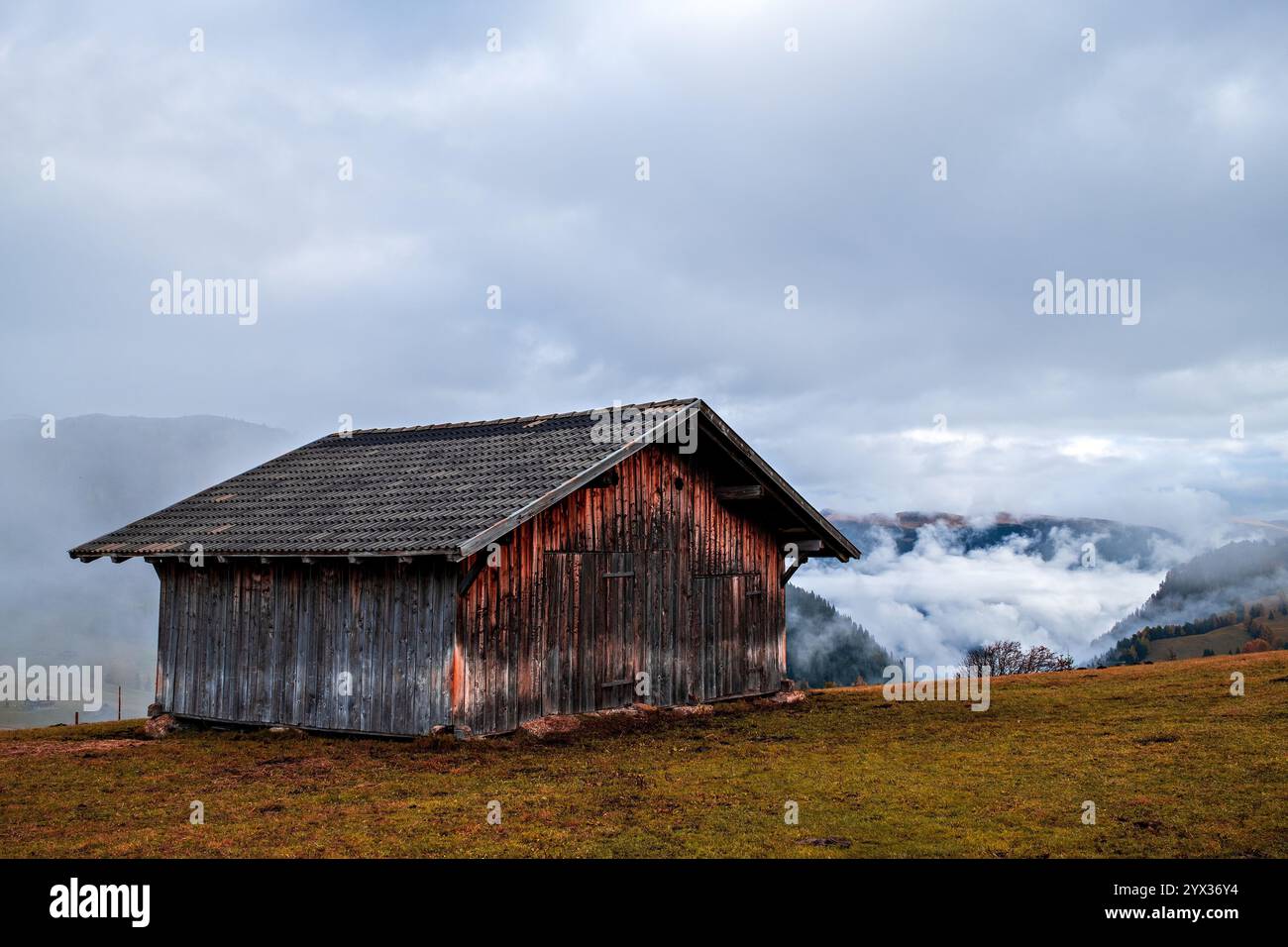 Old barn in the Dolomites, Italy Stock Photo - Alamy