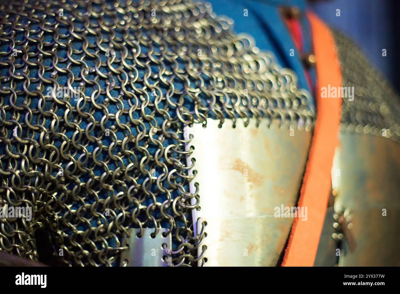 the armor of the Russian hero in the museum , chain mail and helmet ...