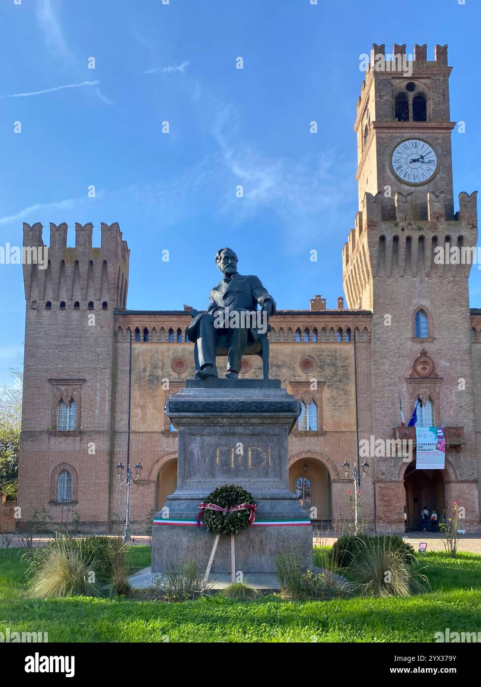 Busseto, Parma, Italy - November 23rd 2024 Bronze statue of the famous ...