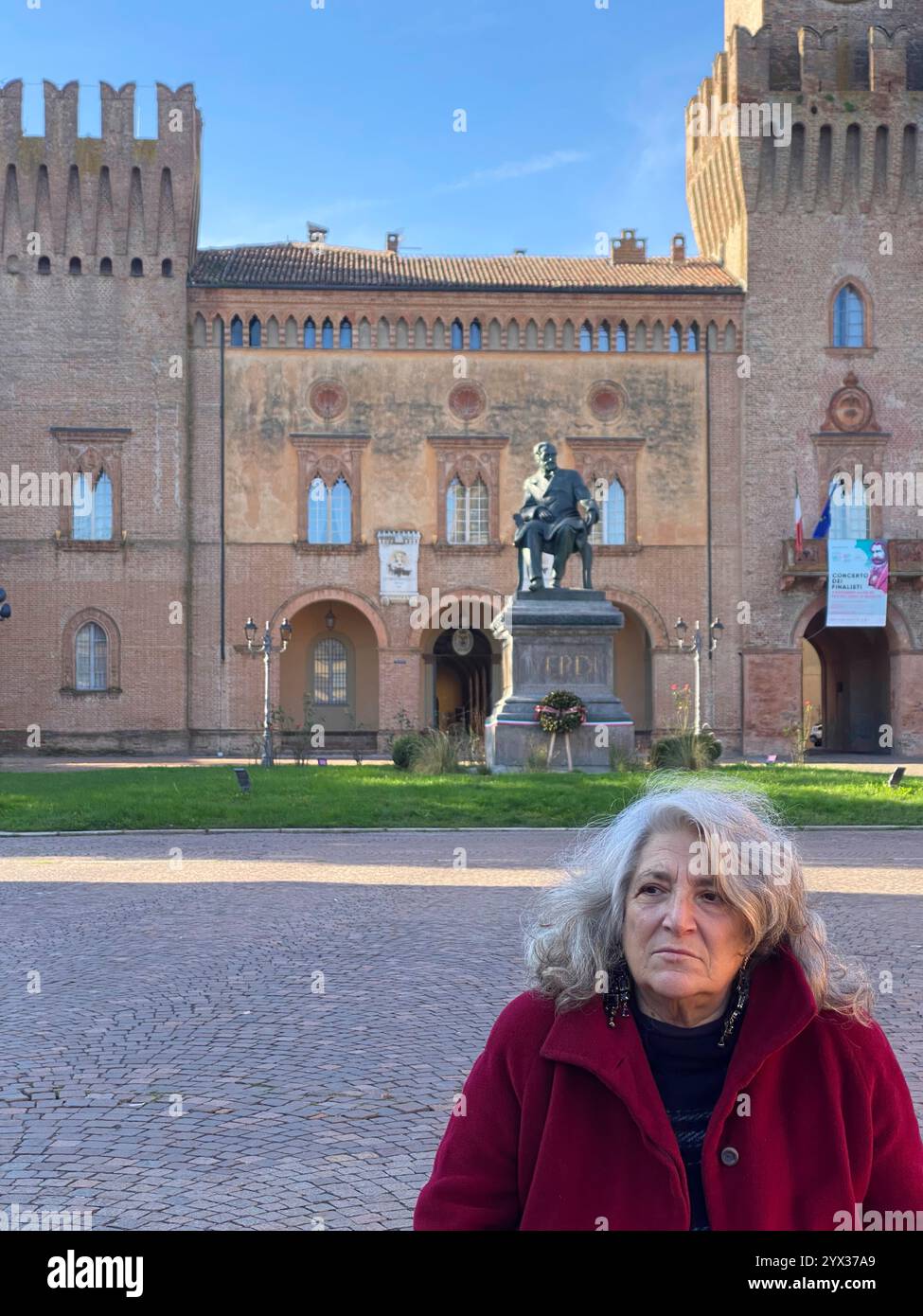 Busseto, Parma, Italy - November 23rd 2024 Senior woman standing in ...