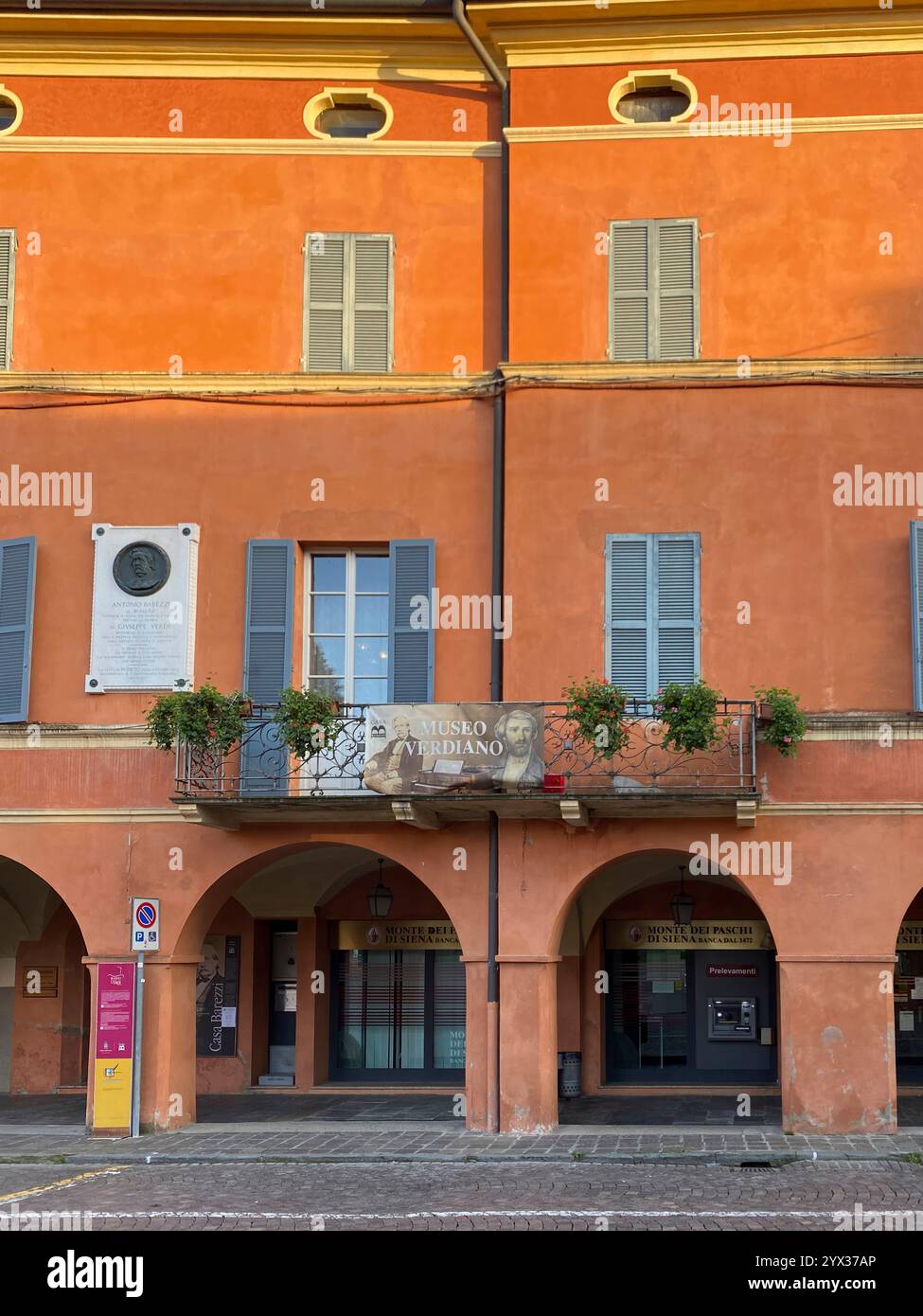 Busseto, Parma, Italy - November 23rd 2024 The facade of the verdiano ...