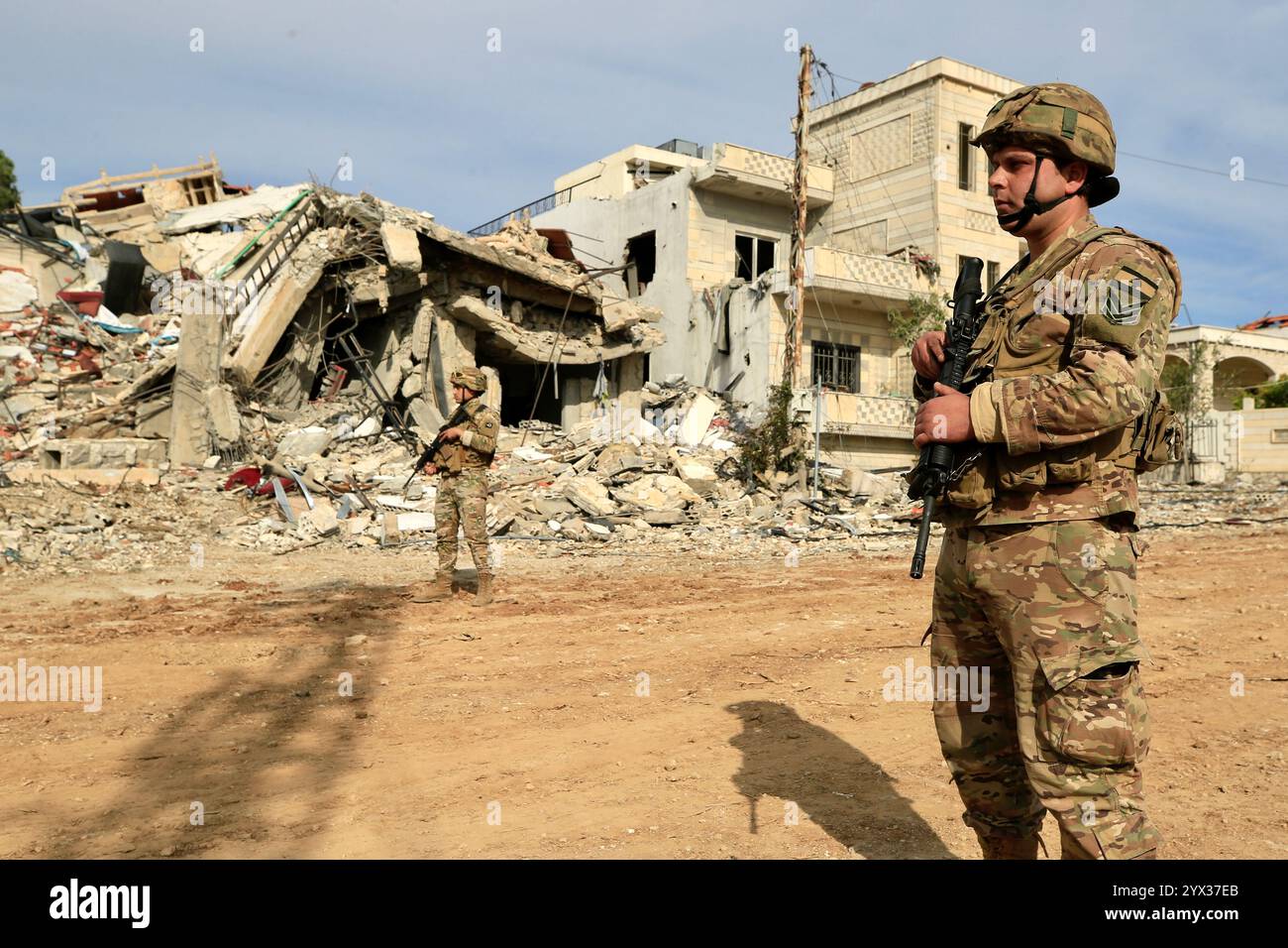Khiam, Lebanon. 12th Dec, 2024. Lebanese army soldiers are seen in ...