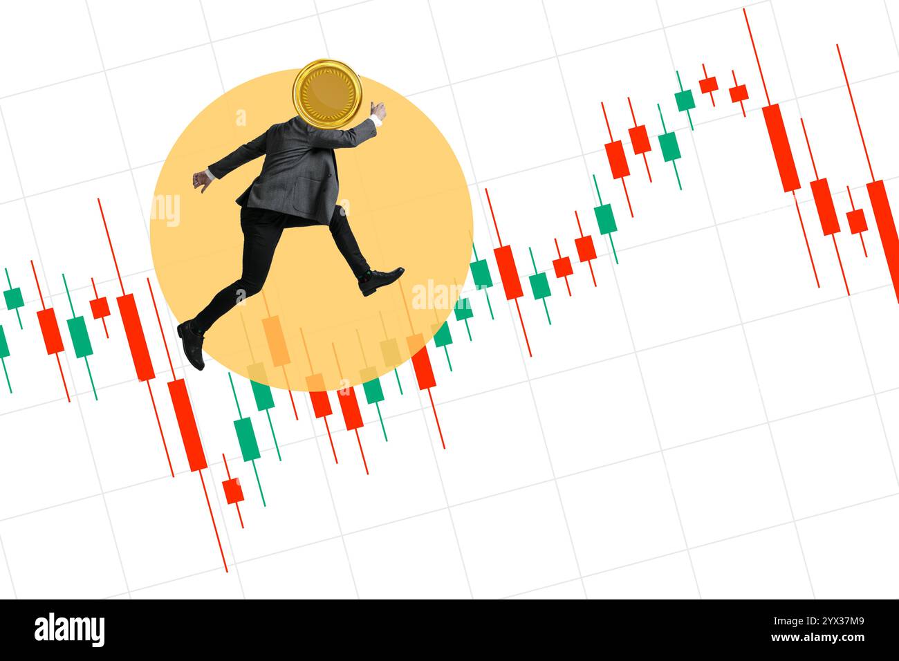 Investor runing over a stock market graph, Investment concept, Stock ...