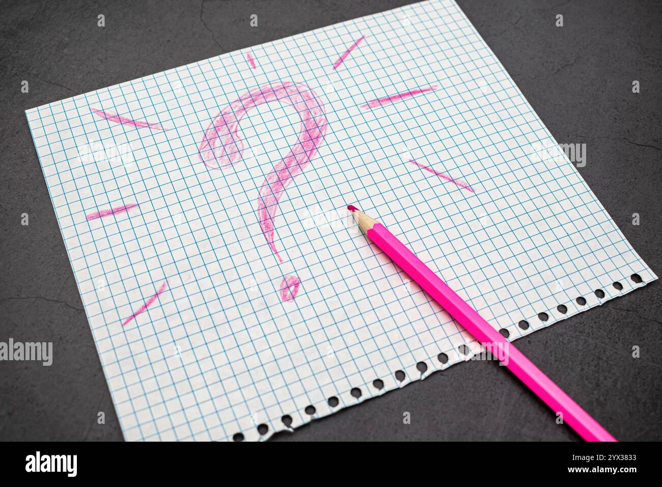Pencil drawing a question mark hi-res stock photography and images - Alamy