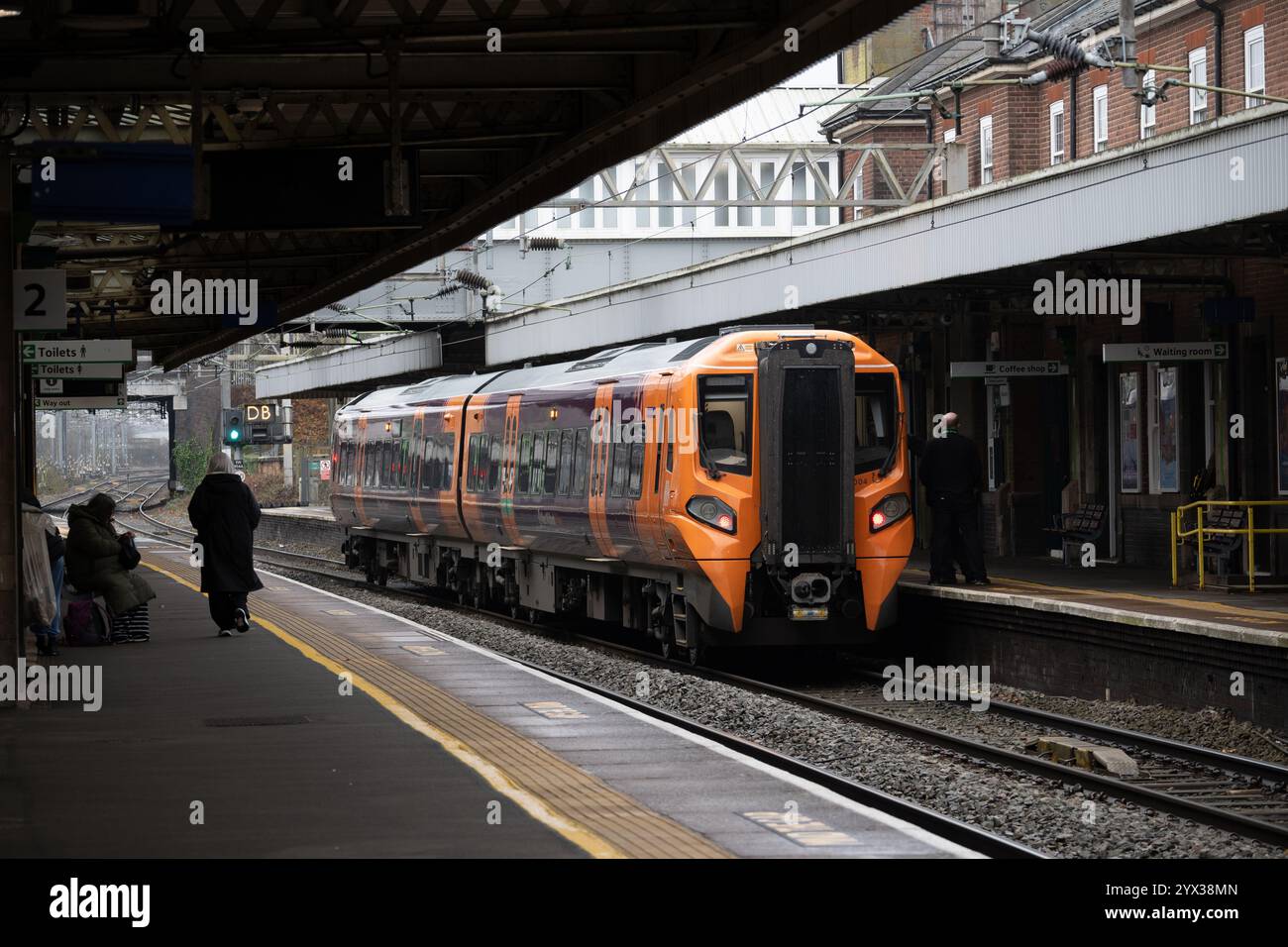 West Midlands Railway class 196 diesel train at Nuneaton station ...
