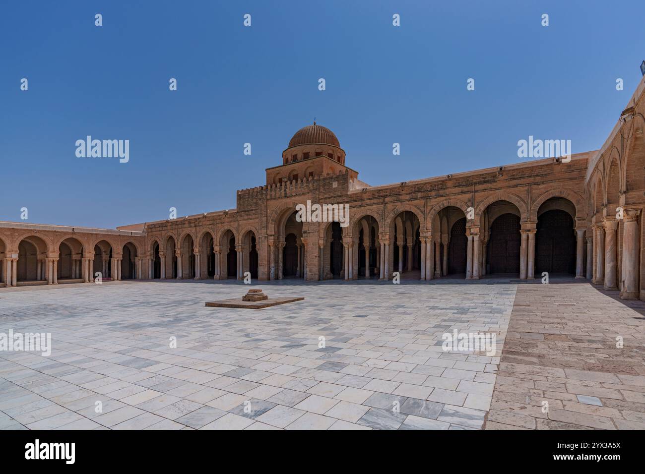 The Mosque of Sidi Uqba, open to tourists, seen inside the inner ...