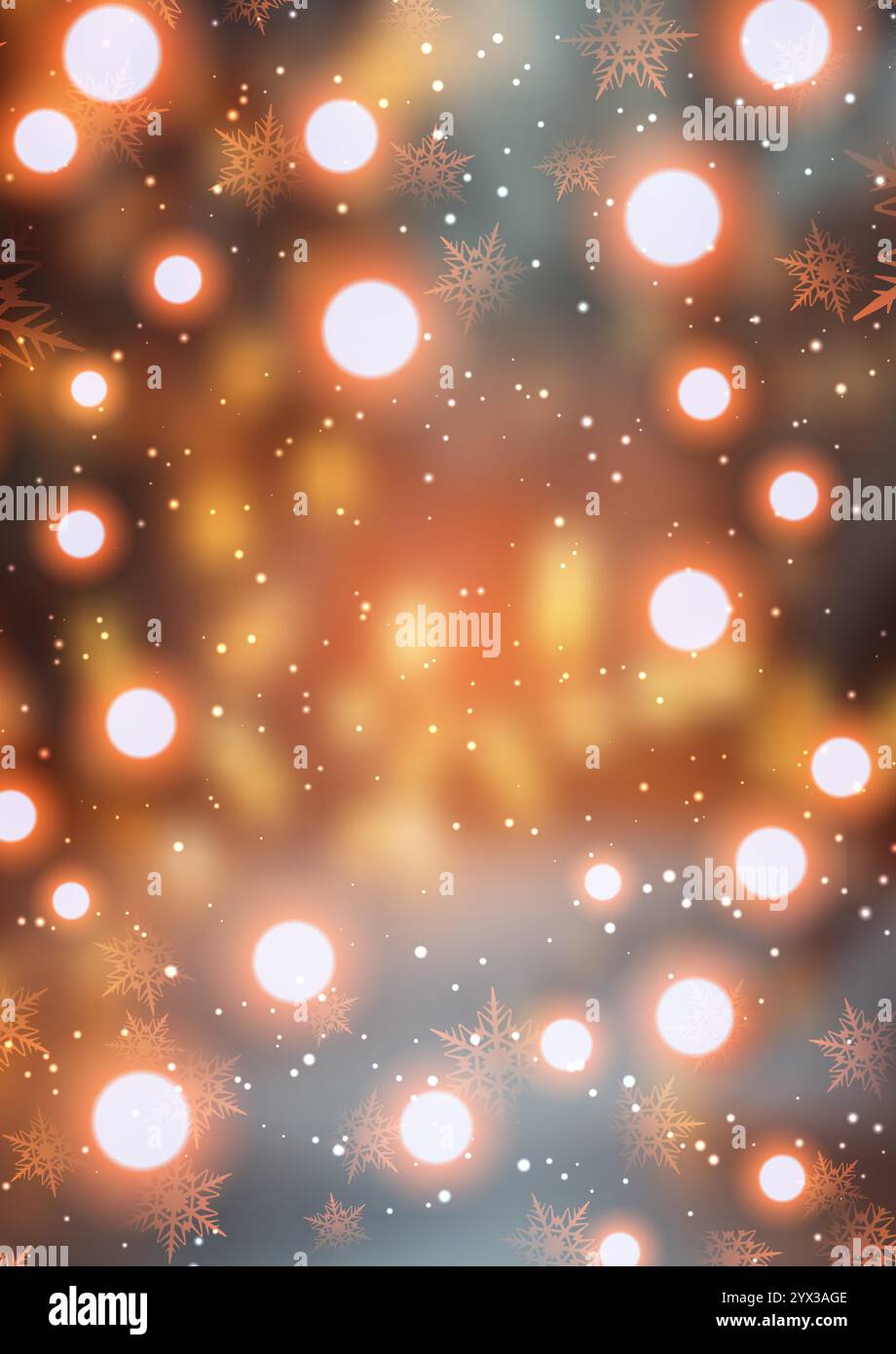 Christmas background with a bokeh lights and snowflakes design Stock ...