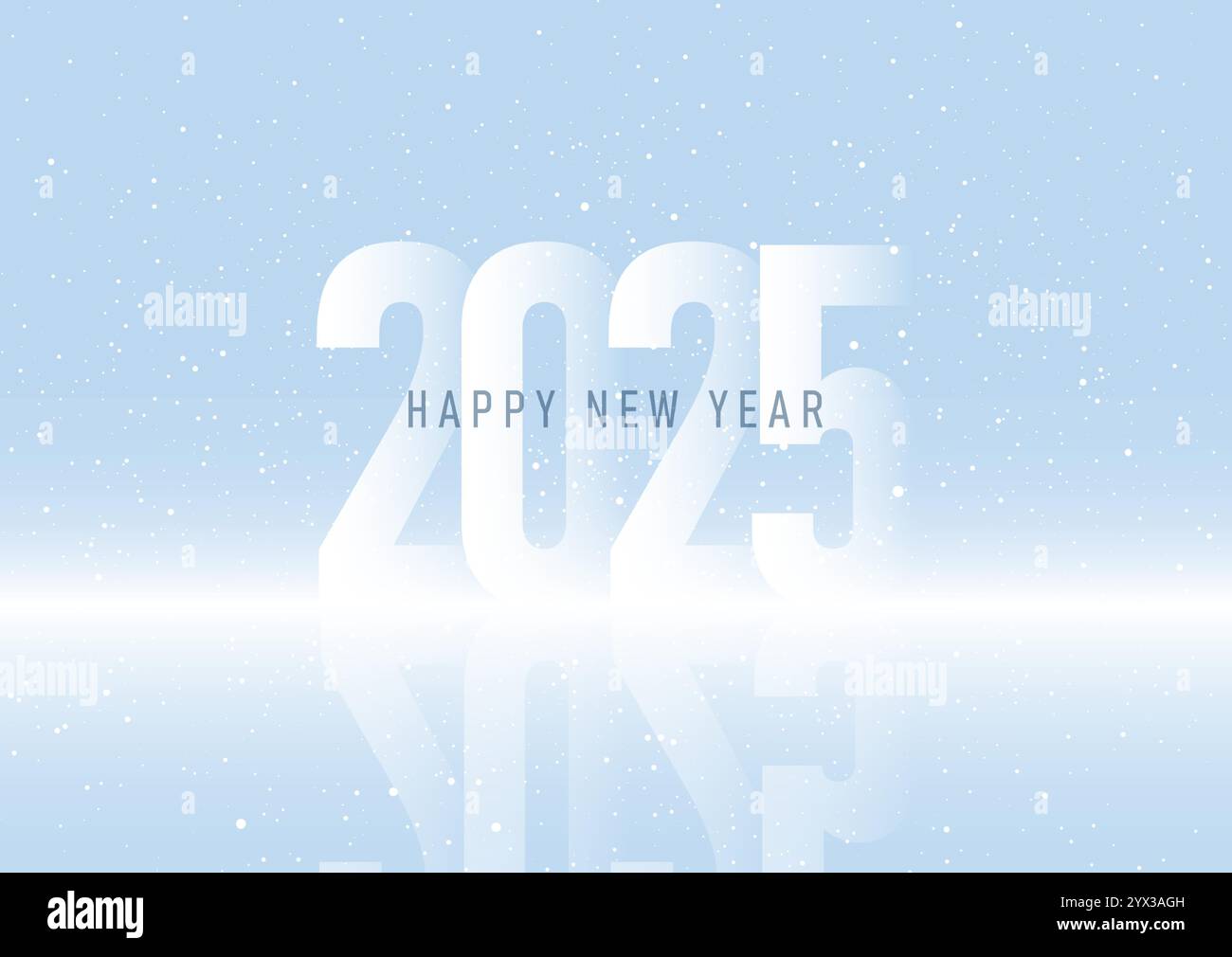Minimal Happy New Year background with a snowy design Stock Vector ...