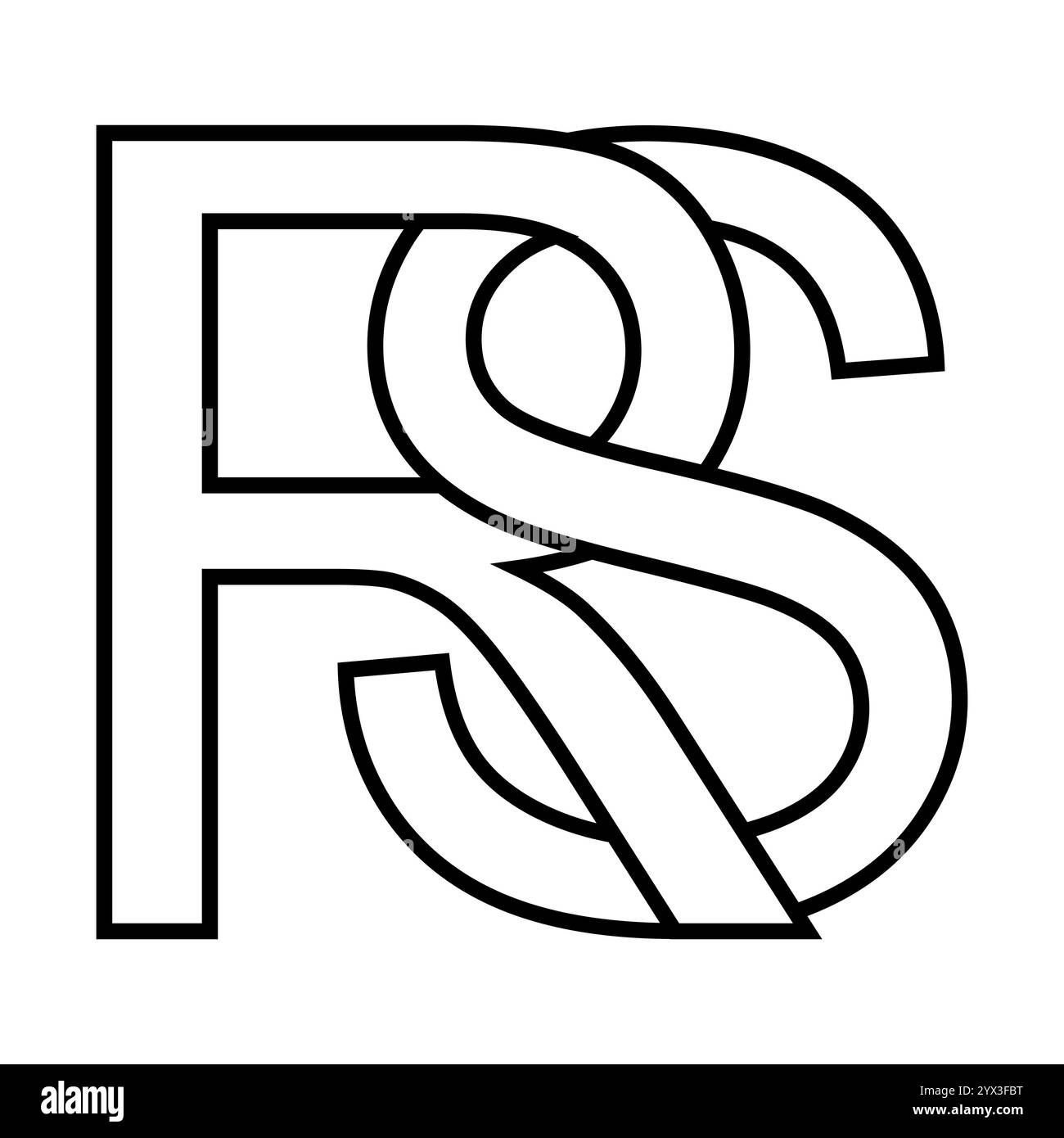 Logo sign rs sr, icon double letters logotype r s Stock Vector Image ...