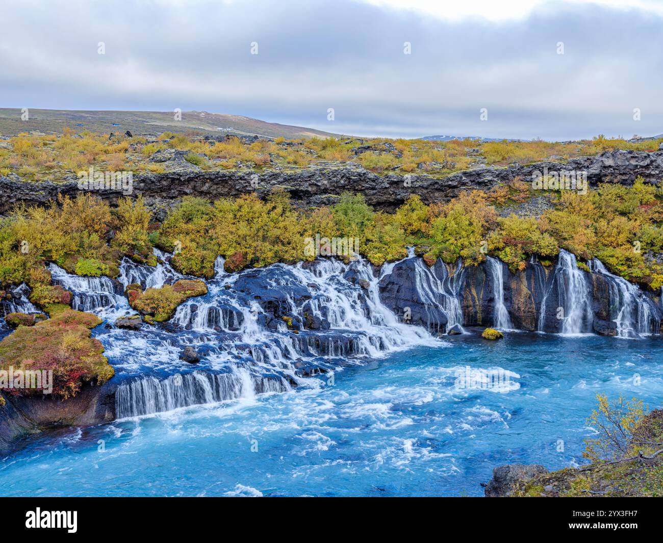 Waterfall among cliffs trees hi-res stock photography and images - Alamy