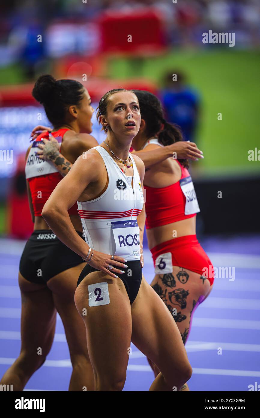 Rani Rosius participating in the 100 meters at the Paris 2024 Olympic ...