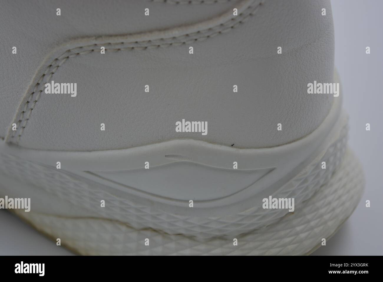 Old washed, worn women's shoes. Shabby shoes with stains and cracks ...