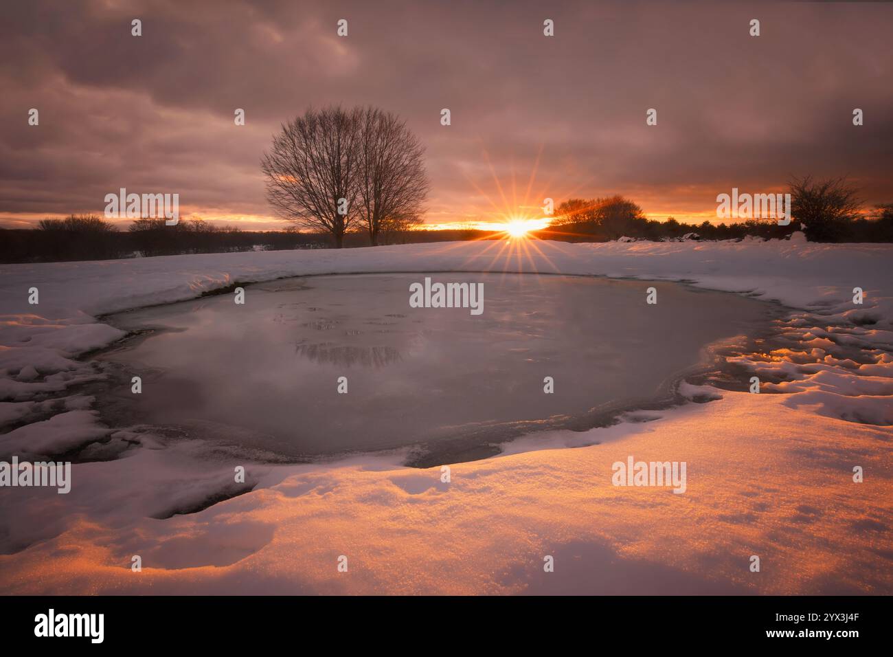 Beautiful sunrise over snow hi-res stock photography and images - Alamy