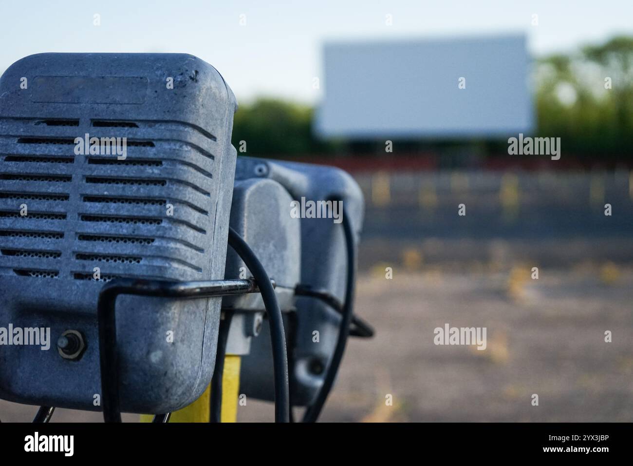 Closeup of Retro Speaker at a Drive-In Movie Theater in Daylight Stock ...