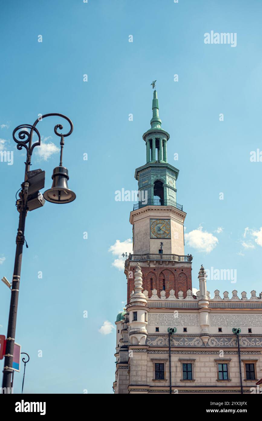 The Town Hall Tower in the Main Square (Rynek) in Poznań, Poland, with ...