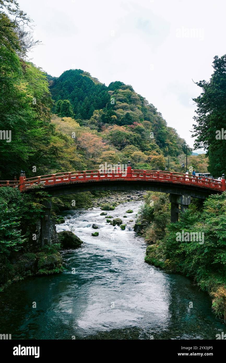 The Shinkyo Bridge crosses a river in Nikko, Japan Stock Photo - Alamy