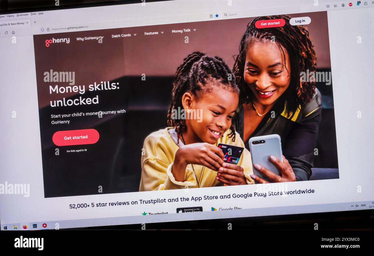 The website of GoHenry, children's banking application Stock Photo - Alamy