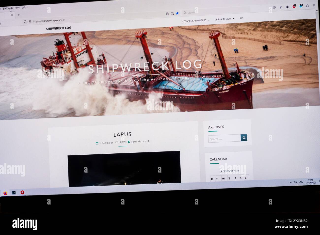 Shipwreck Log website. A log of shipwrecks & maritime accidents around ...